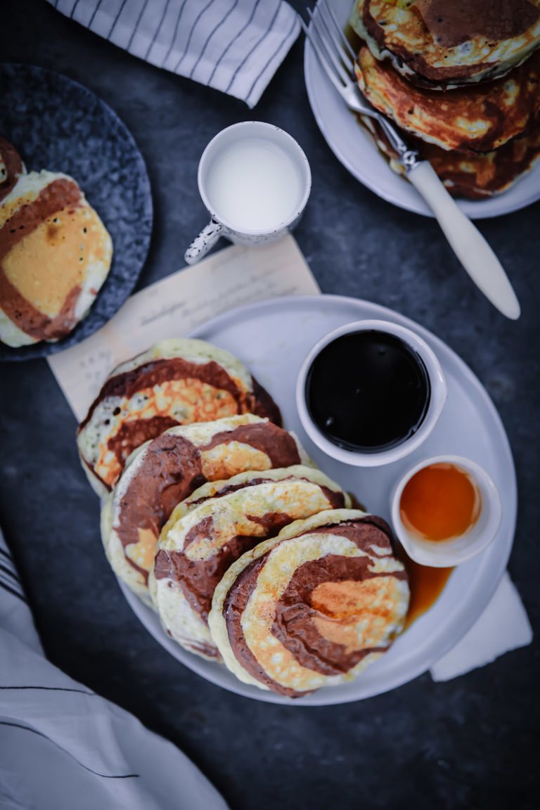 Zebra Kakao Pancakes Rezept | Zucker, Zimt und Liebe